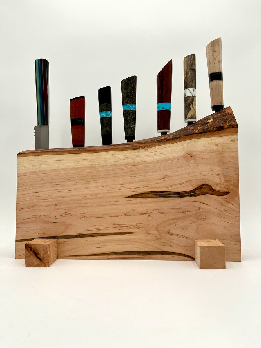 Magnetic Maple Knife Block – 3 Dot Design