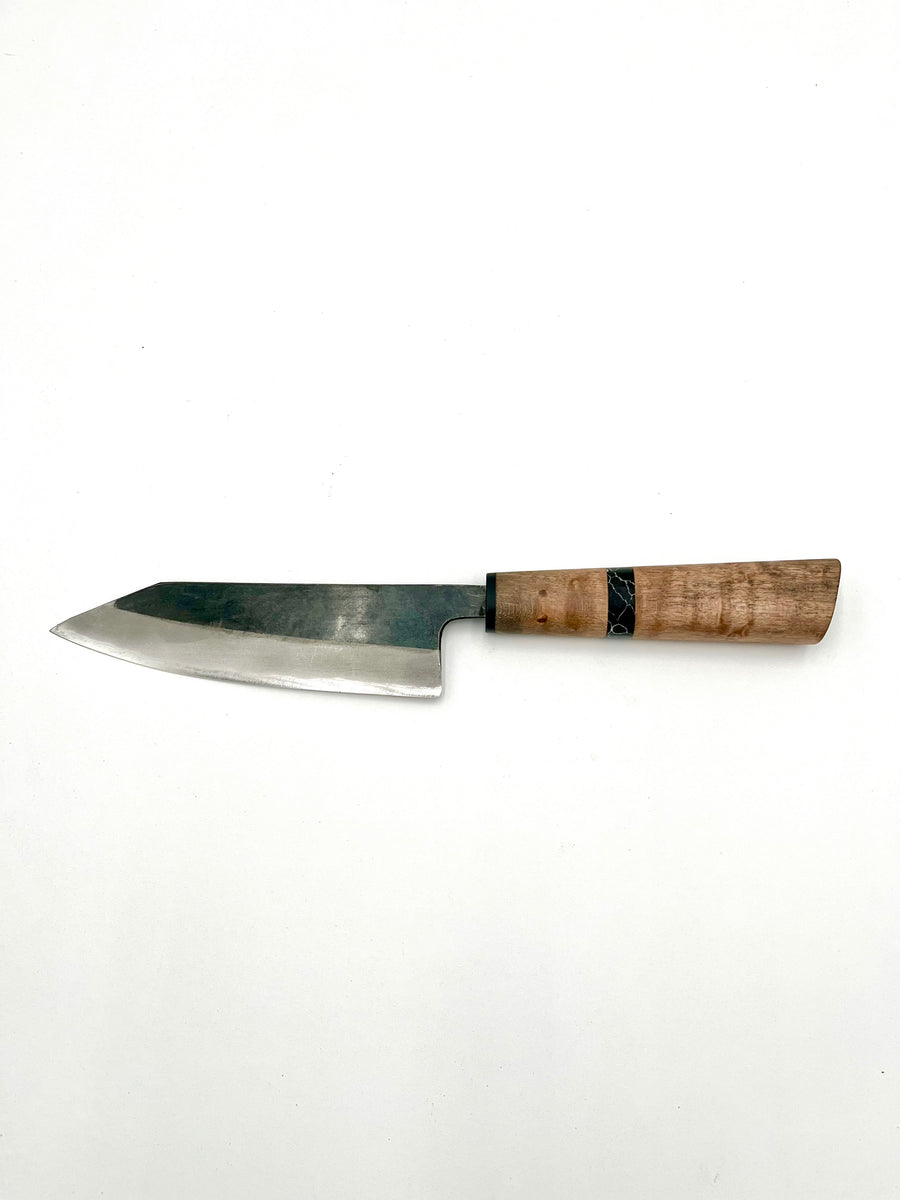Birdseye Maple Santoku Petty Knife – 3 Dot Design