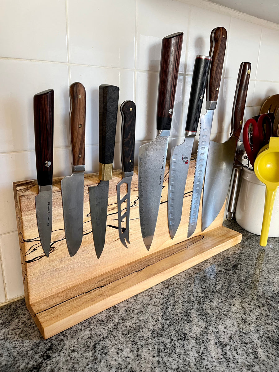 Magnetic Spalted Maple Knife Block - 16 3/4" long – 3 Dot Design